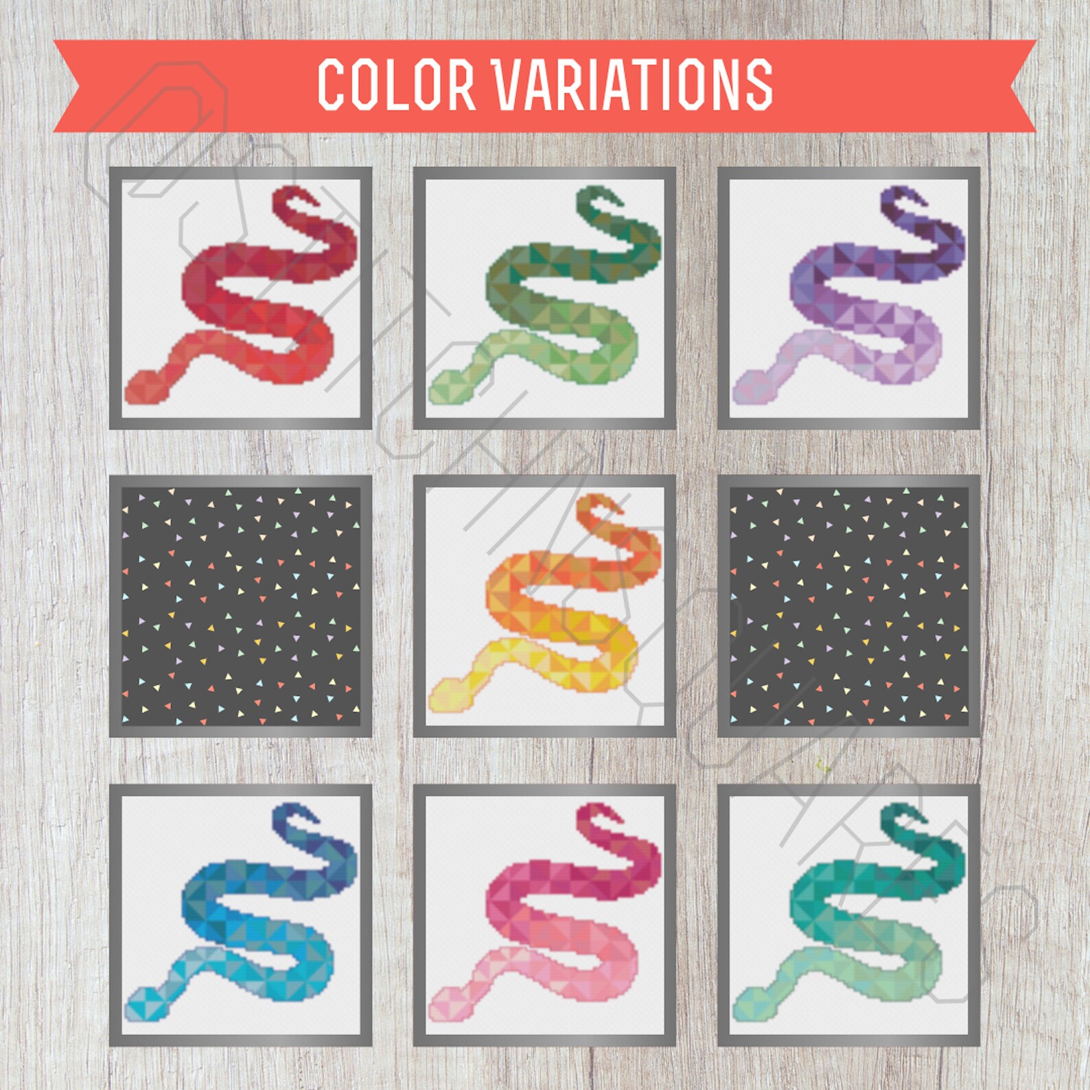 Geometric Snake Cross Stitch Pattern Animal PDF Printable - Etsy