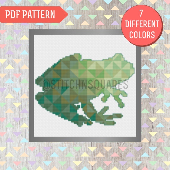 Geometric Frog Cross Stitch Pattern Animal PDF Printable - Etsy