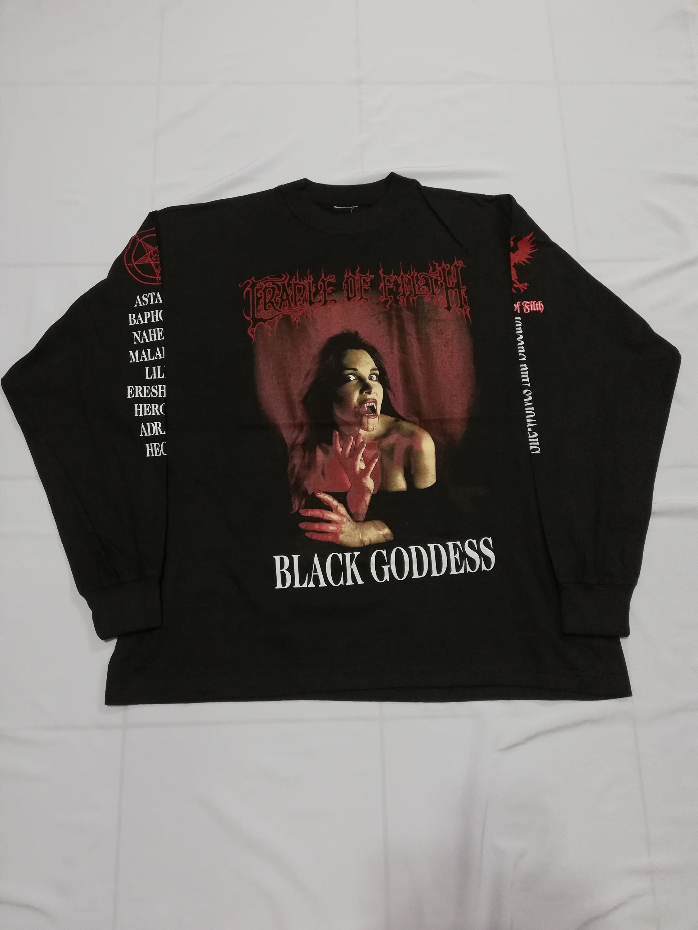 Vintage Cradle of Filth 90s Long Sleeve Black Metal Cannibal Corpse ...