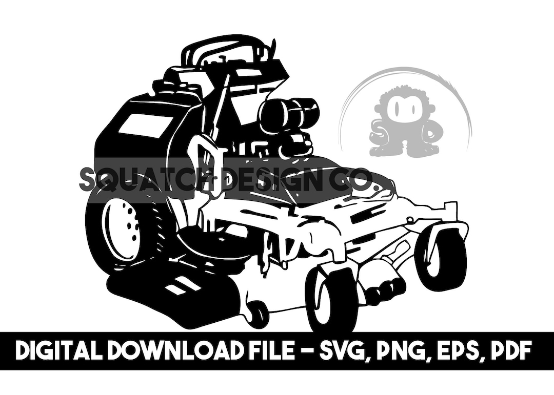 Stand-on Lawn Mower DIGITAL DOWNLOAD Svg, Png, Jpg, Eps FILE - Etsy