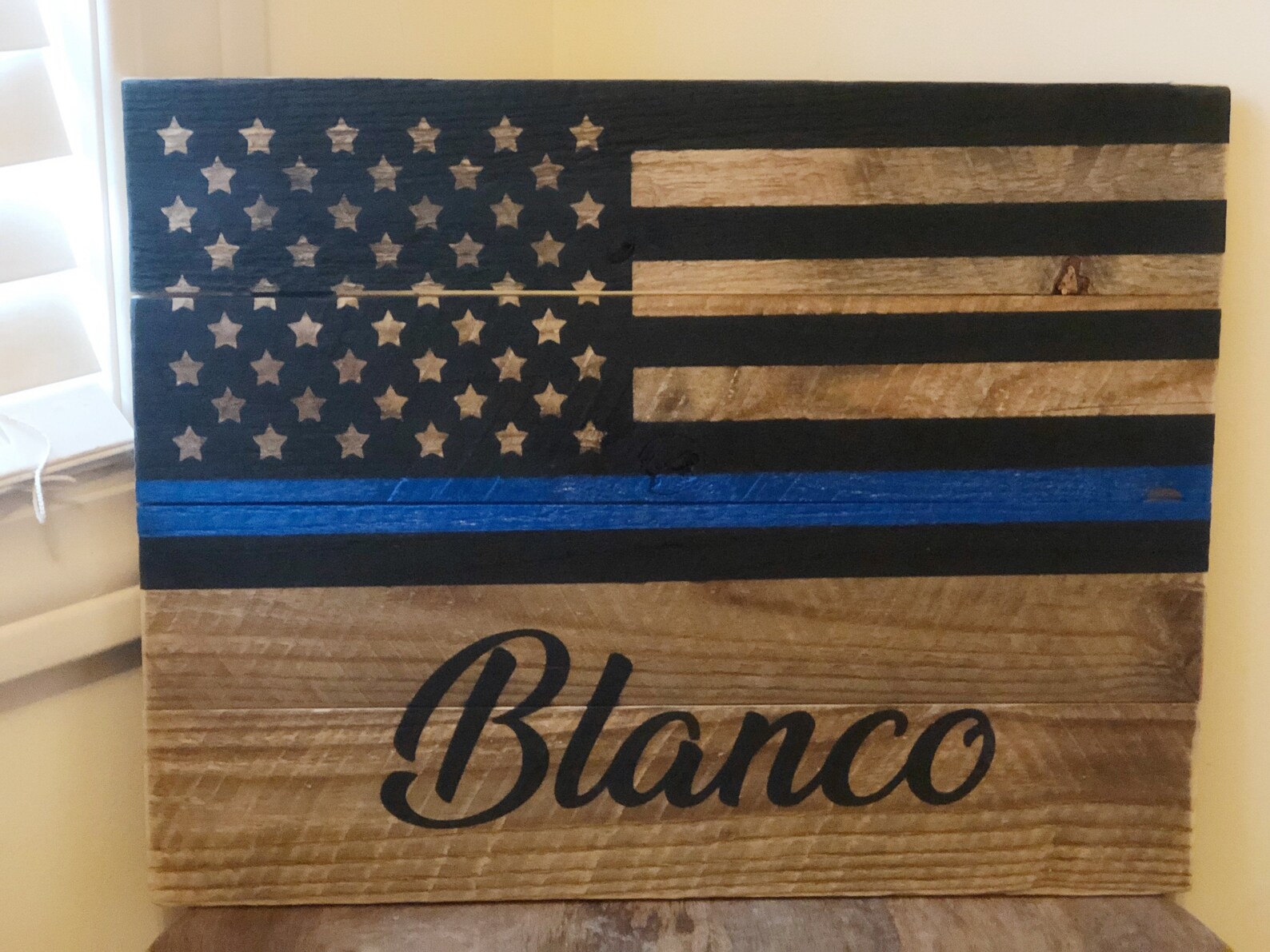 Thin Blue Line Sign Thin Blue Line Decor Air Force Gift | Etsy