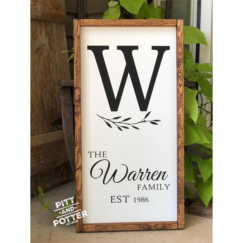 Last Name Year Date Established Wood Sign Rustic Farmhouse | Etsy
