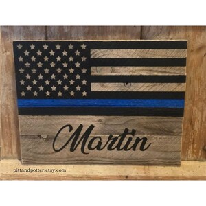Thin Blue Line Sign, Thin Blue Line Decor, Air Force Gift, Navy Gift ...