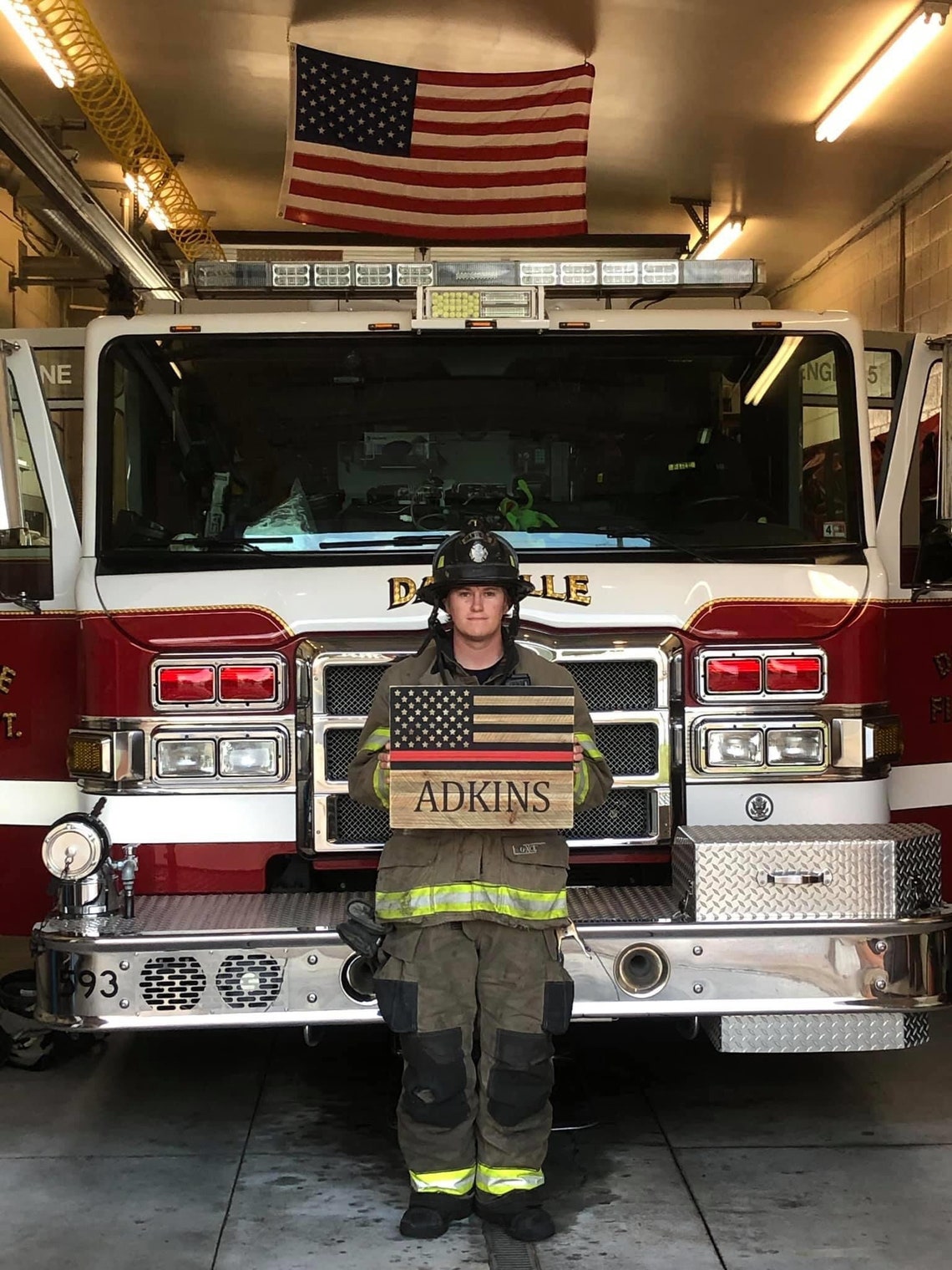 Thin Red Line Sign, Thin Red Line Decor, Firefighter Decor, Firefighter ...