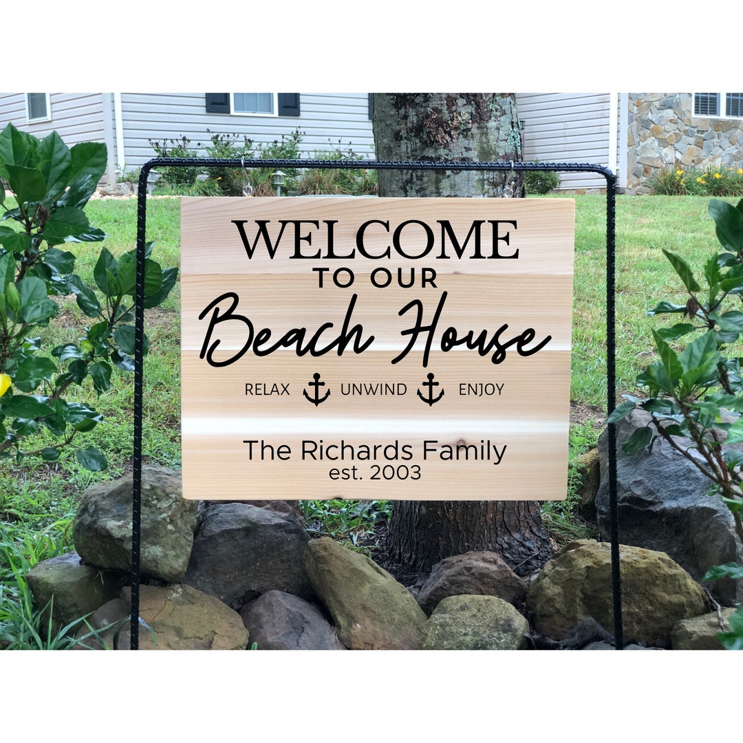 Personalized Beach House Sign, Welcome to Our Beach House, Anchor ...