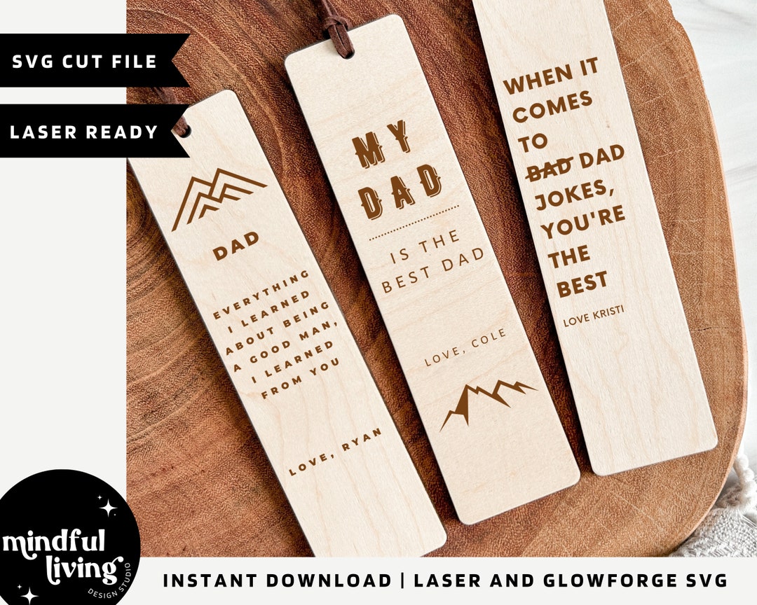 Father's Day Bookmark Laser File, Father's Day Laser File, Custom ...