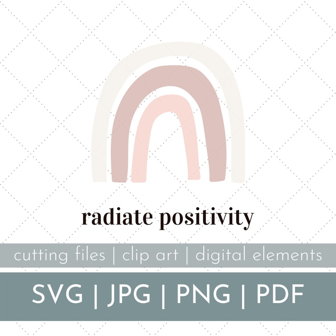 Radiate Positivity SVG, Choose Happy Svg, Rainbow Svg, T-shirt Svg ...