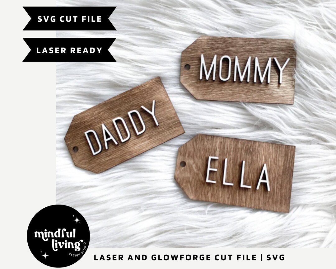 Gift Tag SVG, Gift Tag Template, Tag Laser Svg, Stocking Tag Svg, Name ...