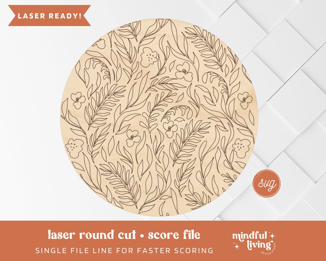 Glowforge Floral Background Score File, Glowforge Background File ...
