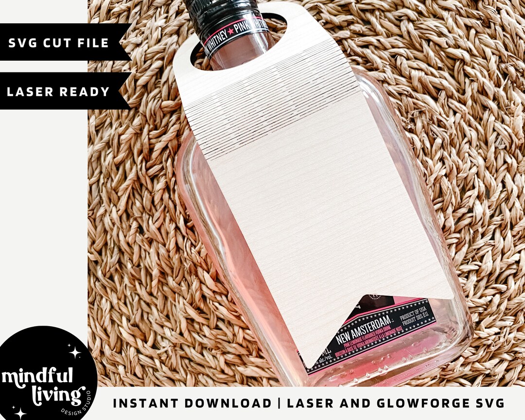 Wine Bottle SVG, Wine Bottle Tag SVG, Wine Bottle Tag Cut File, Laser ...