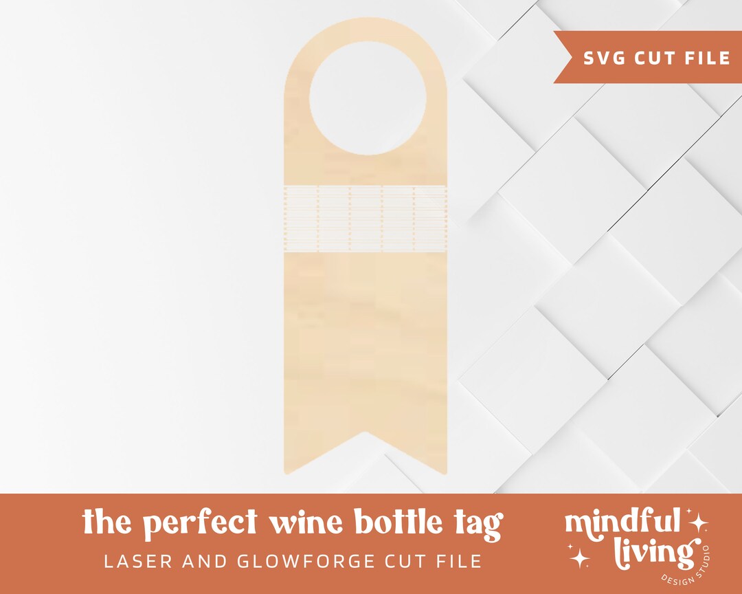 Wine Bottle SVG, Wine Bottle Tag SVG, Wine Bottle Tag Cut File, Laser ...