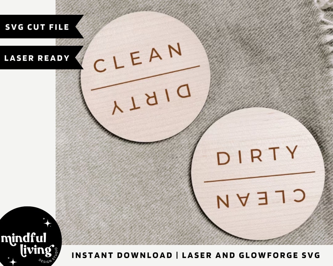 Dirty Dishwasher SVG, Dirty Clean Template, Dishwasher Magnet Laser Svg ...