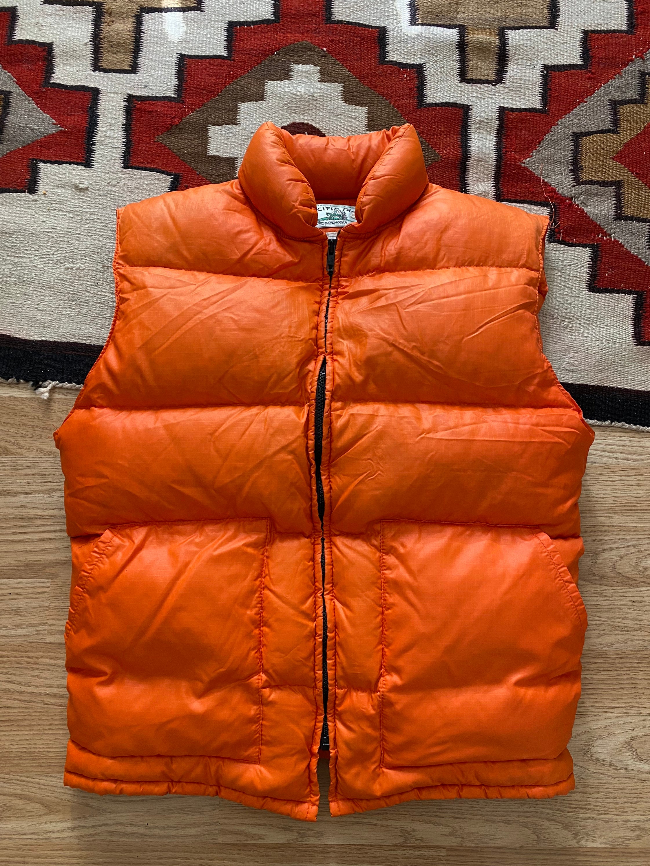 1970s 1980s Puffer Vest Down Vest Orange Pacific Trail - Etsy