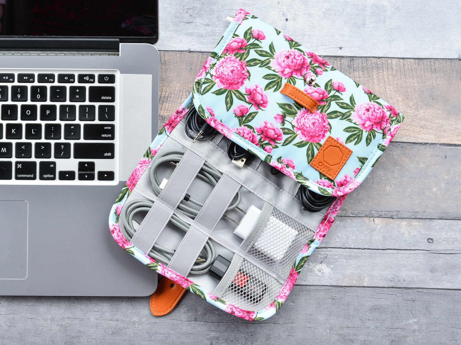 Floral Electronics Organizer Bag Portable Travel Accessories - Etsy