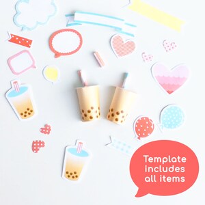 DIY Bubble Tea Card | Boba Tea Card | DIY Card Set | Bubble Tea ...
