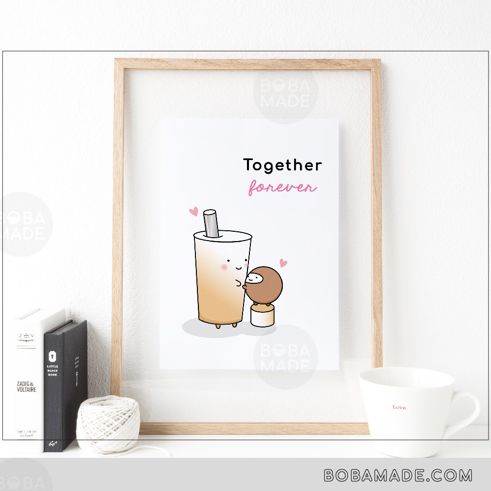 Bubble Tea Art Boba Tea Poster Digital Download Best Friend Poster - Etsy
