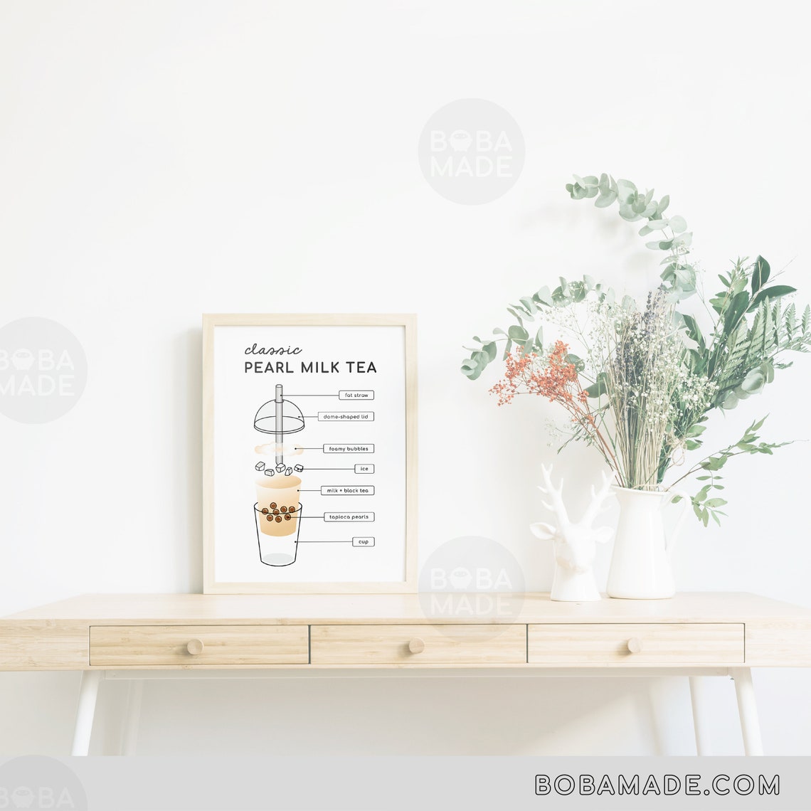 Bubble Tea Art Boba Tea Poster Bubble Tea Poster Digital | Etsy