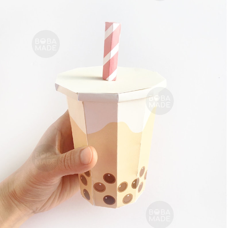 Bubble Tea Origami Boba Tea Printable Template Digital - Etsy