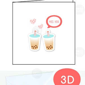 DIY Bubble Tea Card | Boba Tea Card | DIY Card Set | Bubble Tea ...
