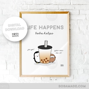 Bubble Tea Art | Boba Tea Poster | Digital Download - Etsy