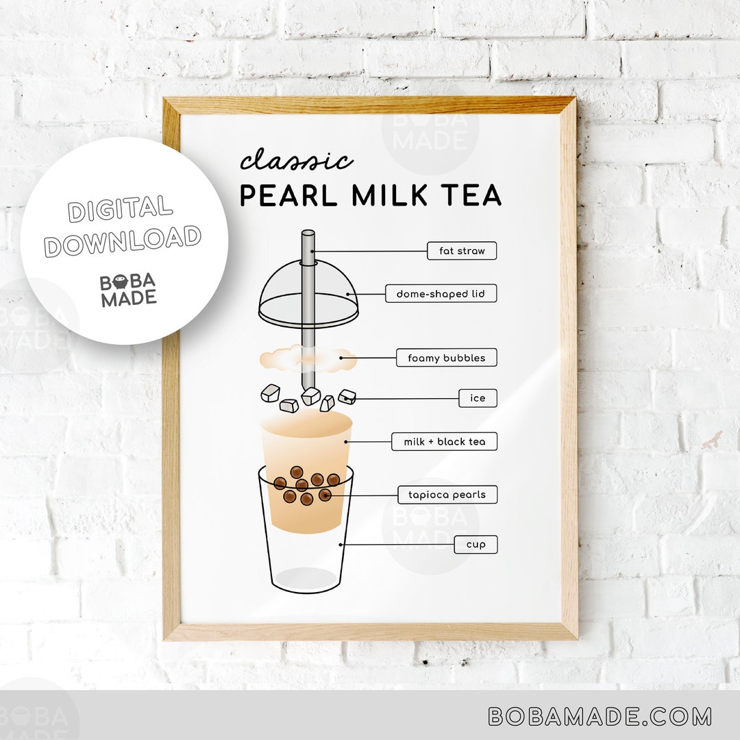 Bubble Tea Art | Boba Tea Poster | Bubble Tea Poster | Digital Download ...