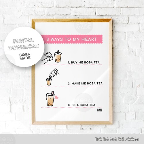 Bubble Tea Art Boba Tea Poster Bubble Tea Poster Digital - Etsy