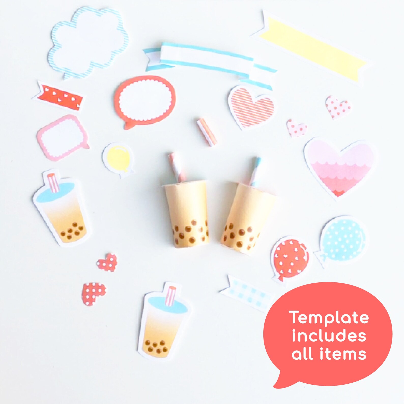 DIY Bubble Tea Card | Boba Tea Card | DIY Card Set | Bubble Tea ...