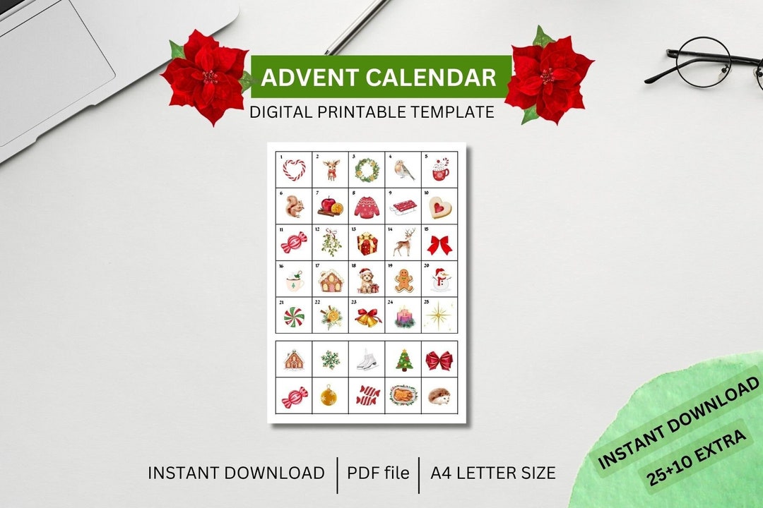 Advent Calendar, 25+ 10 EXTRA, Digital and Printable 2024 With ...