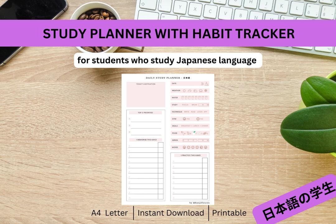 Daily Study Planner for Japanese Students - Etsy