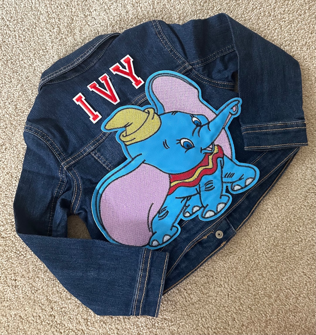DISNEY DUMBO Denim Patch Jacket Theme Custom Embellished Baby/toddler's ...