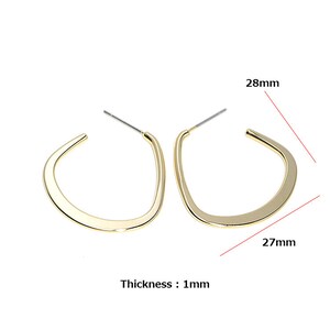 28mm Rounding Square Hoop Earrings / Wedding / Jewelry Making | Etsy