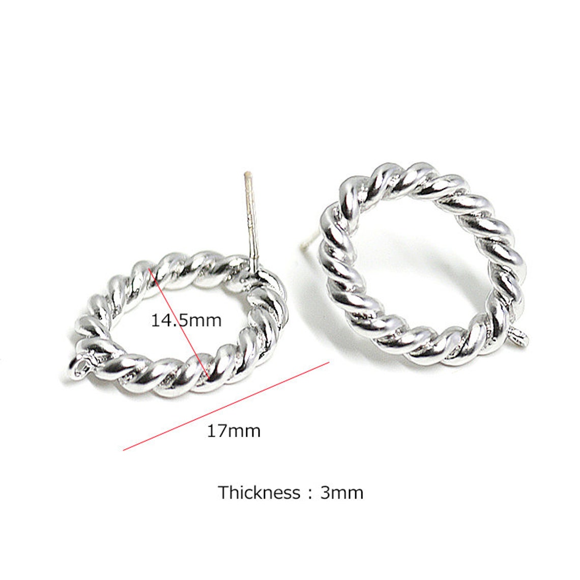 17mm Twist Oblong Earring / Wedding / Jewelry Making / Matte | Etsy