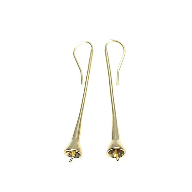 Slim Long Piton Hook Earring / Wedding / Jewelry Making / - Etsy