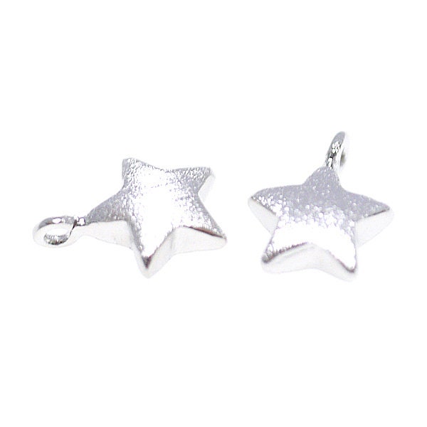 1PC / Petit Bling Star Pendant / Charm / Matte Sanding Rhodium - Etsy UK