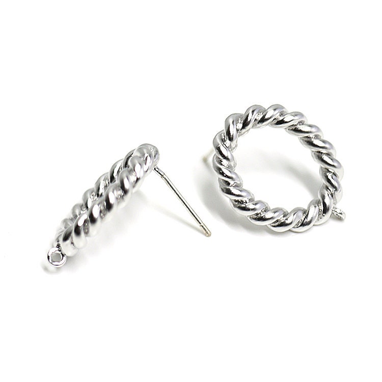 17mm Twist Oblong Earring / Wedding / Jewelry Making / Matte - Etsy