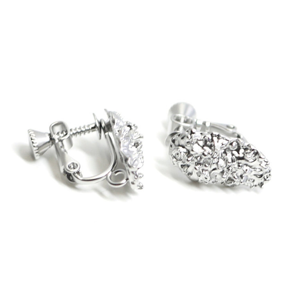 Rough Oval Non Pierced Earringsring / Jewelry Making / Matte - Etsy