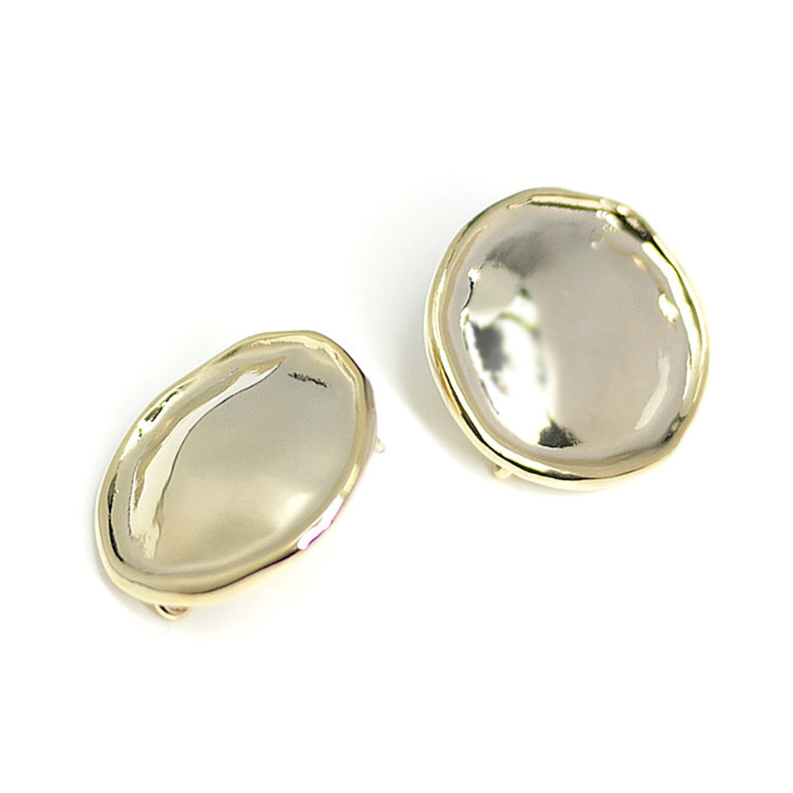 22mm Big Circle Shape Earring / Jewelry Making / Gold Plated - Etsy