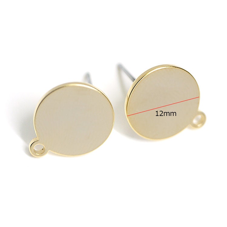 Choose the Color / 12mm Circle Basic Earring / Nickel Free / | Etsy