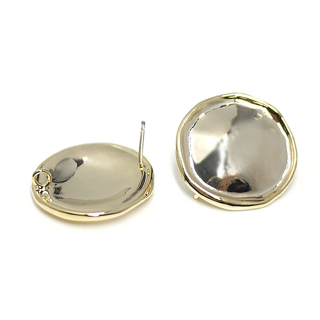 22mm Big Circle Shape Earring / Jewelry Making / Gold Plated - Etsy