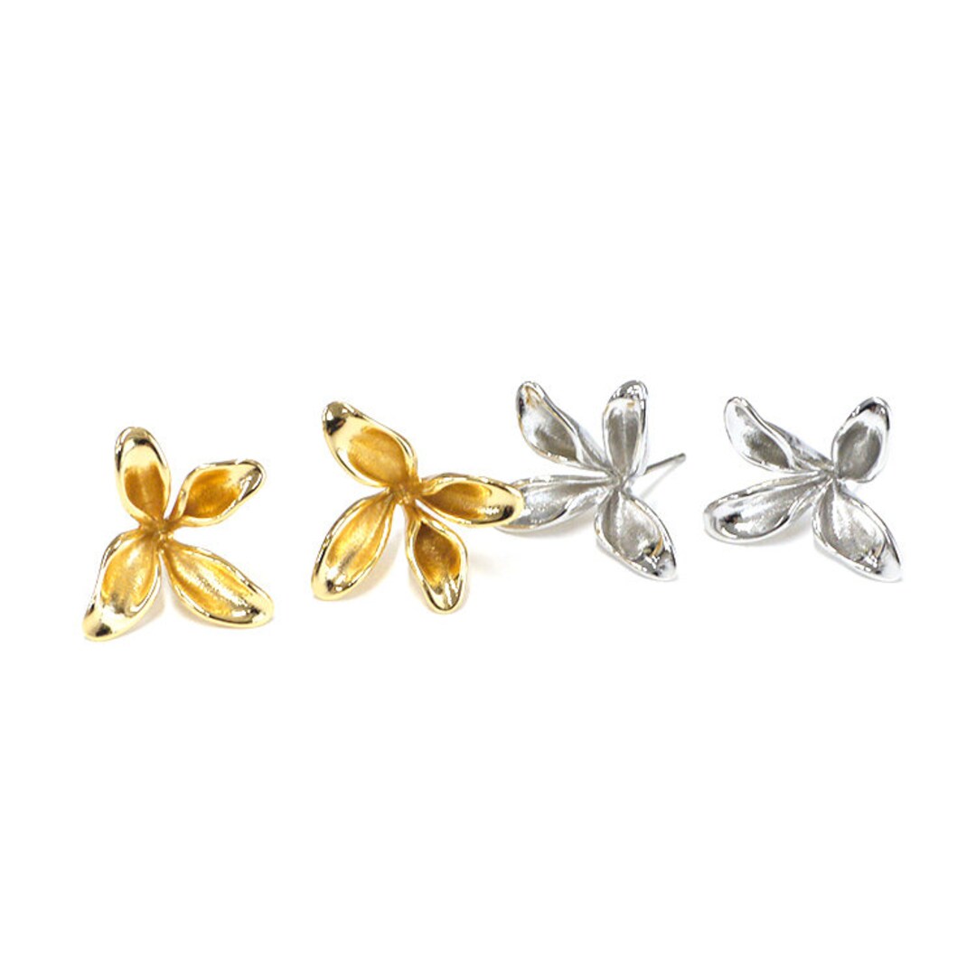 Choose the Color / Tropical Flower / Titanium Post / Brass / 2pcs ...