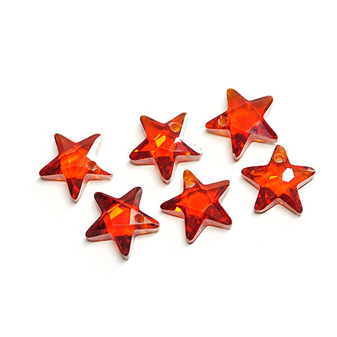 Approx. 8mm STAR Shape Red Color Cubic Zirconia / Beads / - Etsy