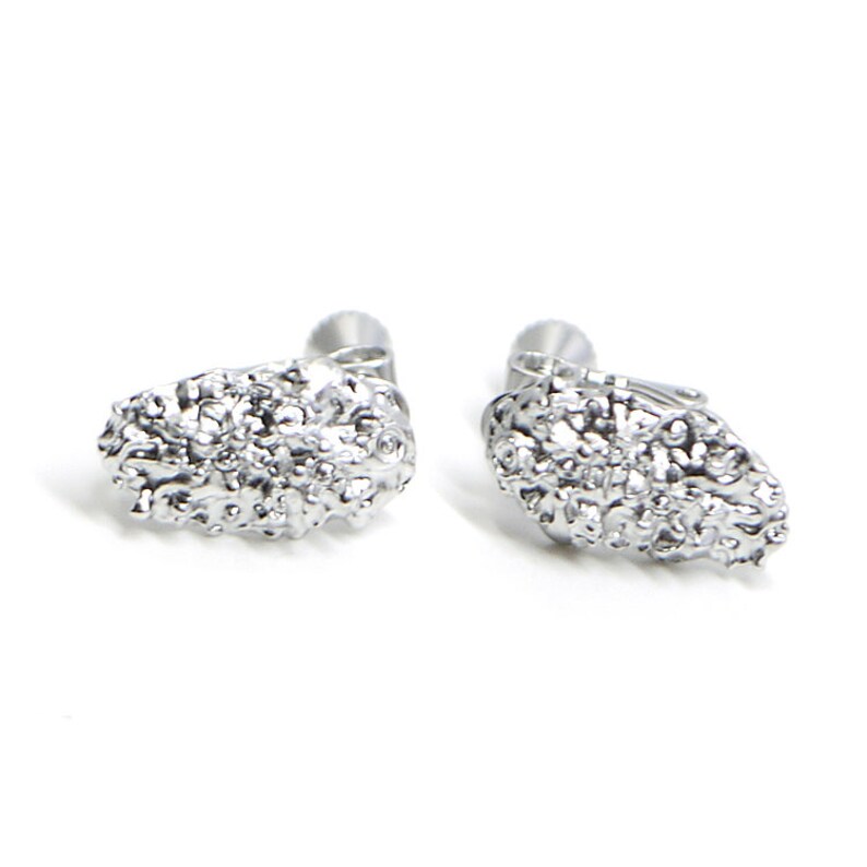 Rough Oval Non Pierced Earringsring / Jewelry Making / Matte - Etsy