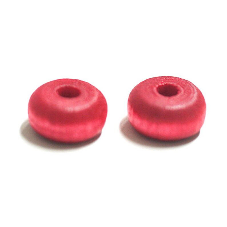 10mm Dyed TSUBAKI RED Color Wood Beads Donut Shape / Wood / - Etsy