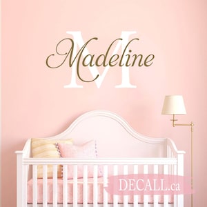 Custom Initial and Name Wall Decal Personalized Name - Etsy