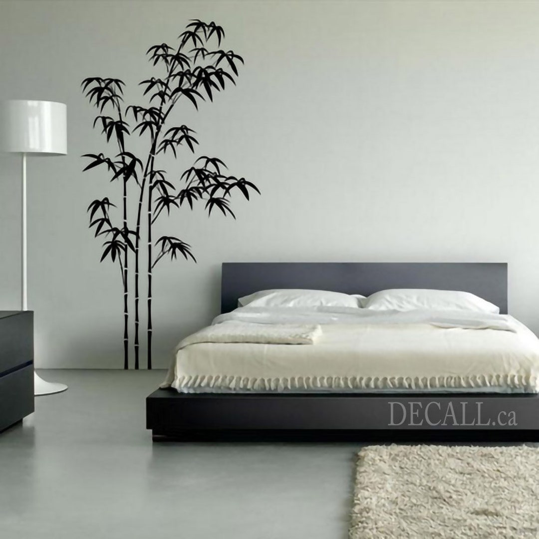 Bamboo Tree Wall Decal - Bamboo Leaves - Removable Vinyl Wall Decal ...
