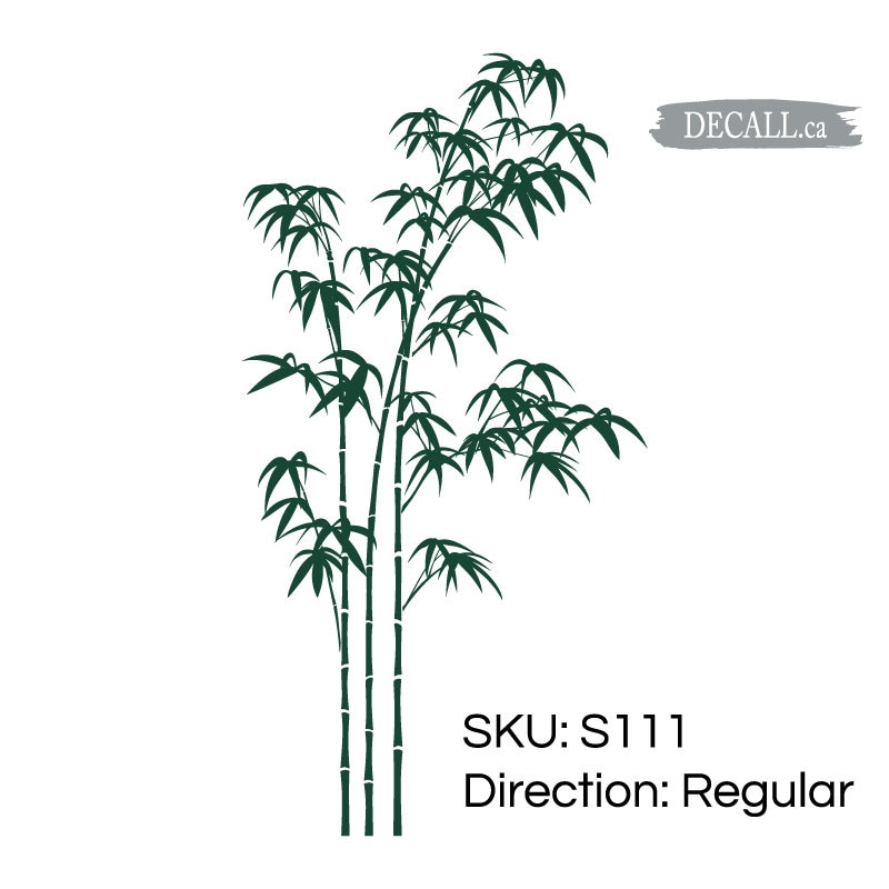 Bamboo Tree Wall Decal - Bamboo Leaves - Removable Vinyl Wall Decal ...