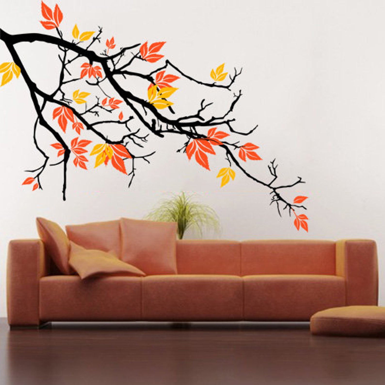 Pretty Autumnal Branch - Beautiful Fall View - Maple Leaves - Tree Wall ...