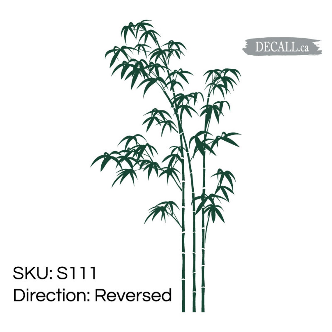 Bamboo Tree Wall Decal - Bamboo Leaves - Removable Vinyl Wall Decal ...