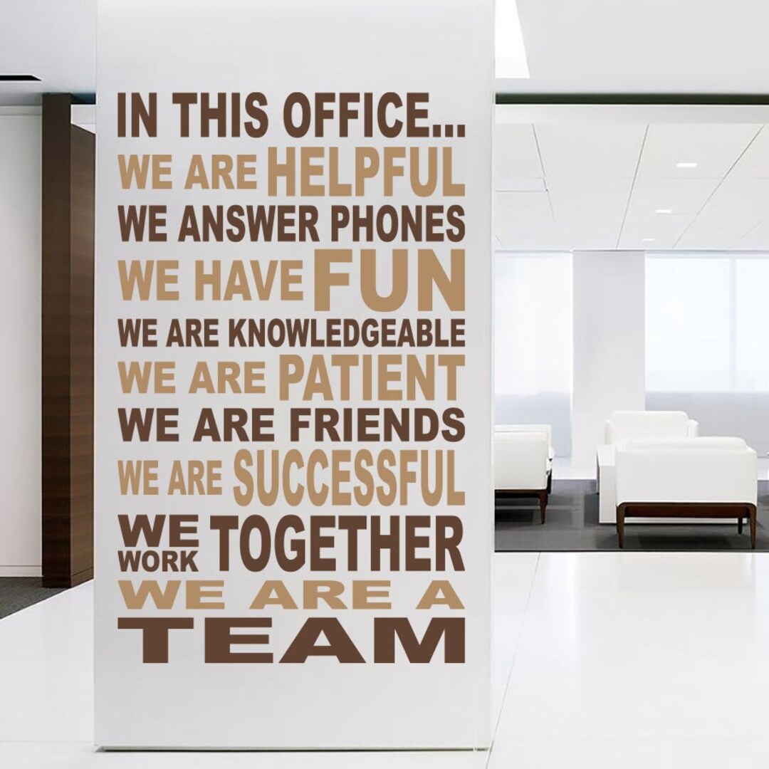 WE ARE A TEAM - Removable Wall Decal - Work Team Wall Lettering ...