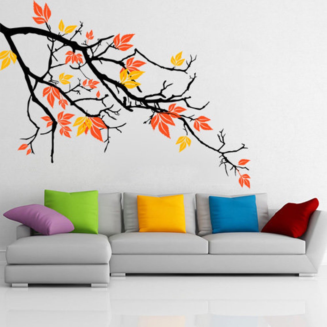 Pretty Autumnal Branch - Beautiful Fall View - Maple Leaves - Tree Wall ...